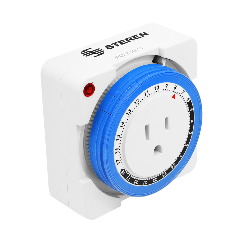 Temporizador 24 Hrs Repetición de Encendidos o Apagados Steren TEMP-24H ...