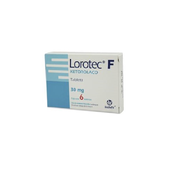 Lorotec F Ketorolaco 30mg Sublingual -- 6 tabletas