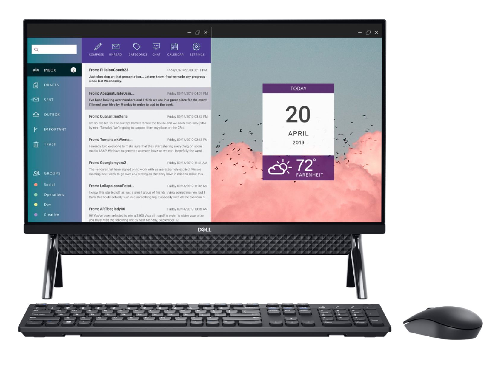 Computadora All In One Dell Inspiron 24 Core I3-1011ou 8gb 23.8 Pulgadas!!