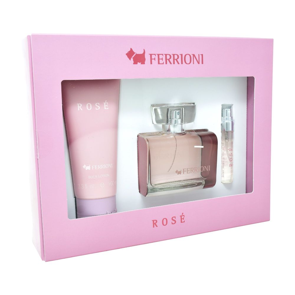 Perfume Set Ferrioni Rose Eau De Toilette 100ml/body/miniatura