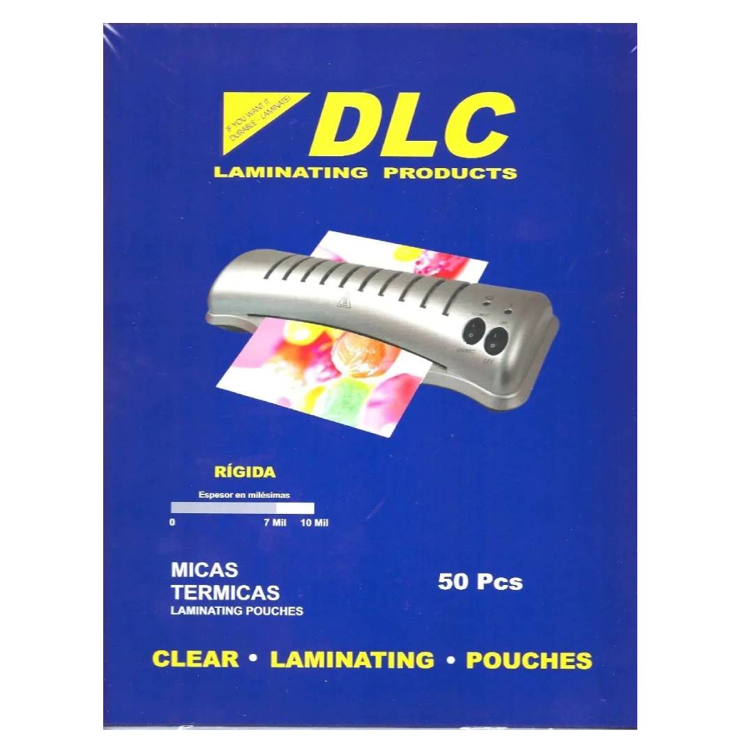 Mica Térmica Rígida, Carta, 7 Milésimas, Marca DLC. 50 Micas en 1 Paquete 22.9x29.2cm