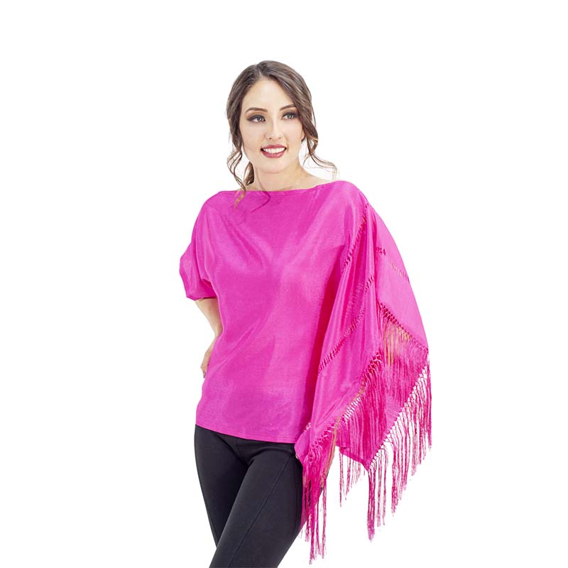 Blusa de dama AngeLozano de Rebozo Artisela color Fiusha