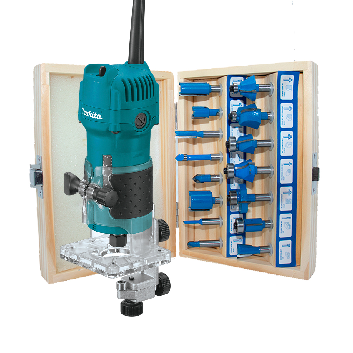 Recortadora Router Makita 3709 de 530W con Cople de 1/4" produce 30,000 ...