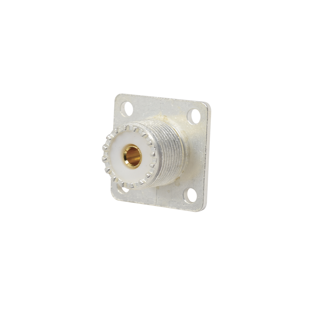 Conector UHF Hembra (SO239) para Chasis 18 mm, Terminal Soldable, Plata ...