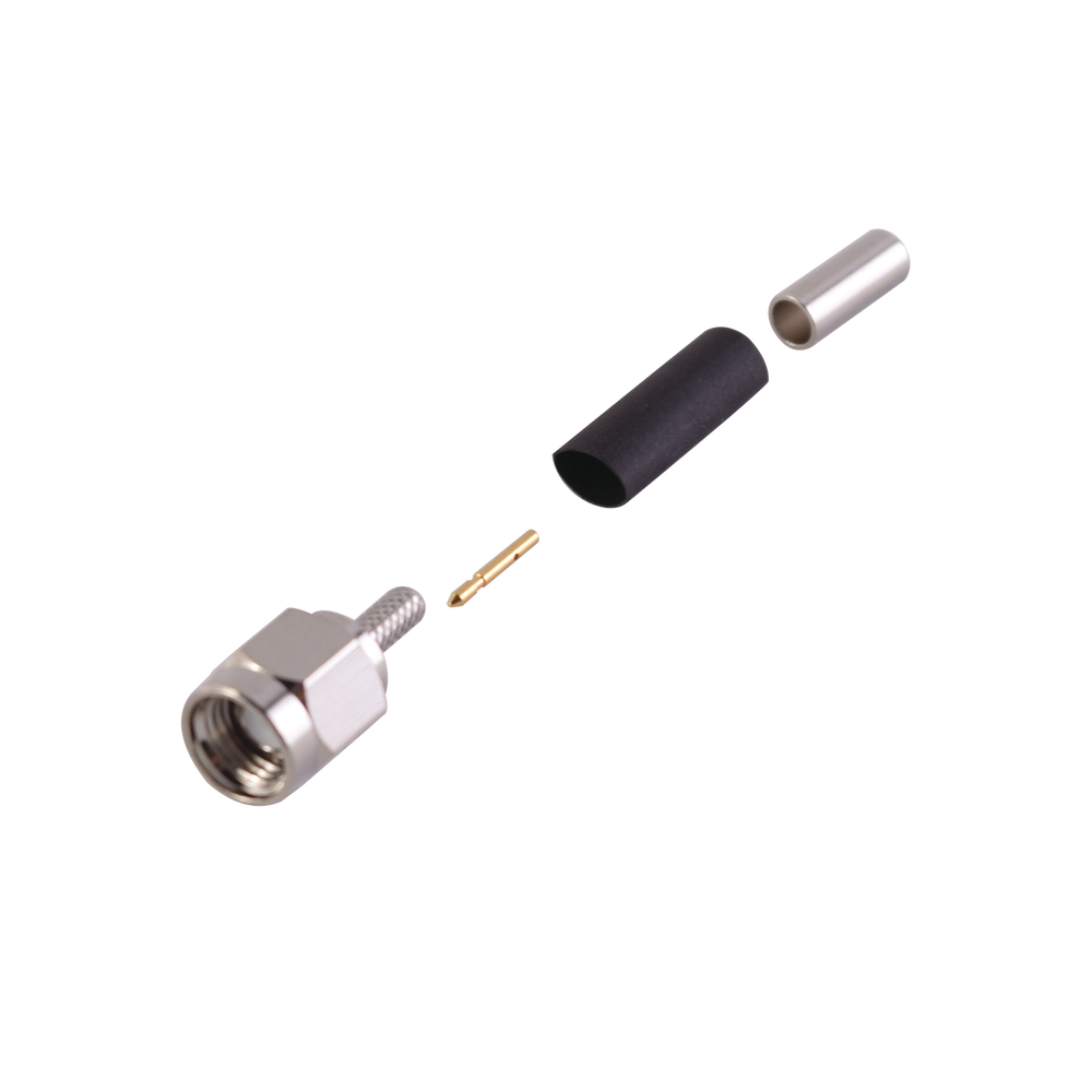 Conector SMA Macho de anillo plegable para cable RG174/U, BELDEN 8216,
