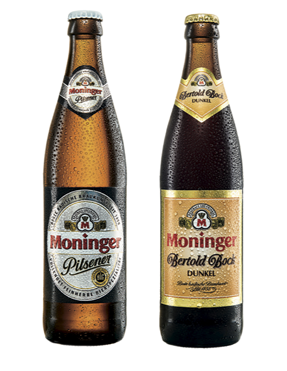 CAJA / PACK DE 12 CERVEZAS. 6 MONINGER PILSENER Y 6 BERTOLD BOCK