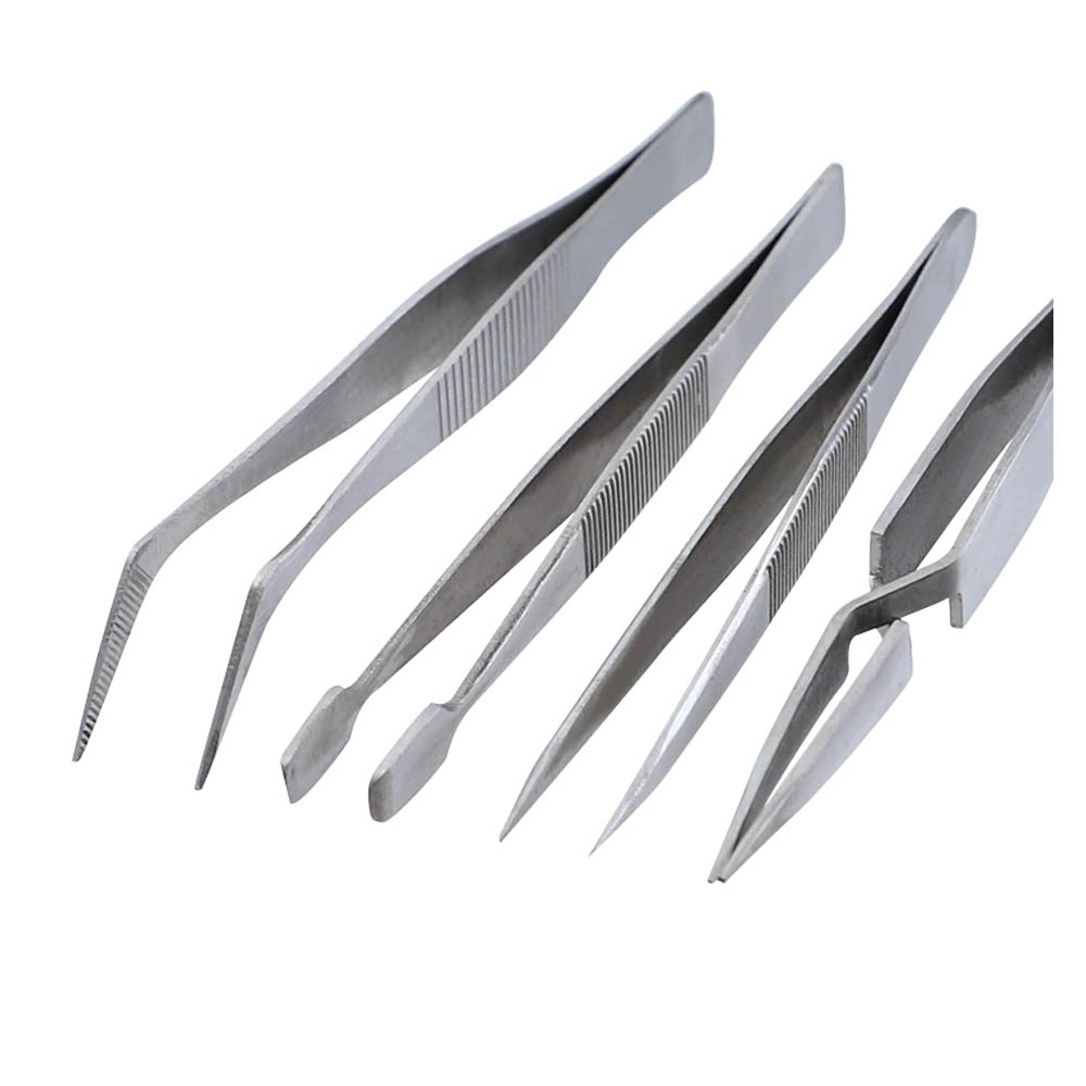 Juego De 4 Pinzas De Precisión Tweezer De Acero Inoxidable