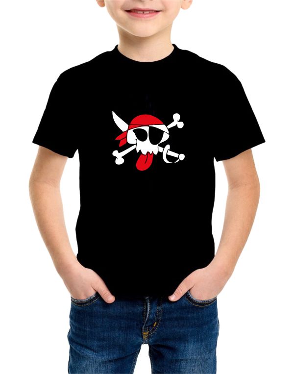 Playera para niños de Pirata, brilla en la oscuridad