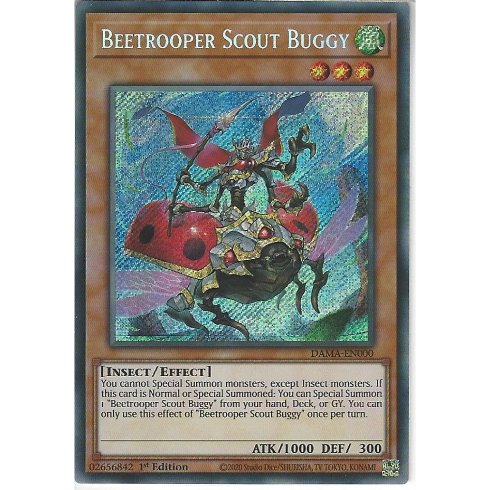 YUGIOH BEETROOPER SCOUT BUGGY SECRET RARE DAMA-EN000 - KONAMI