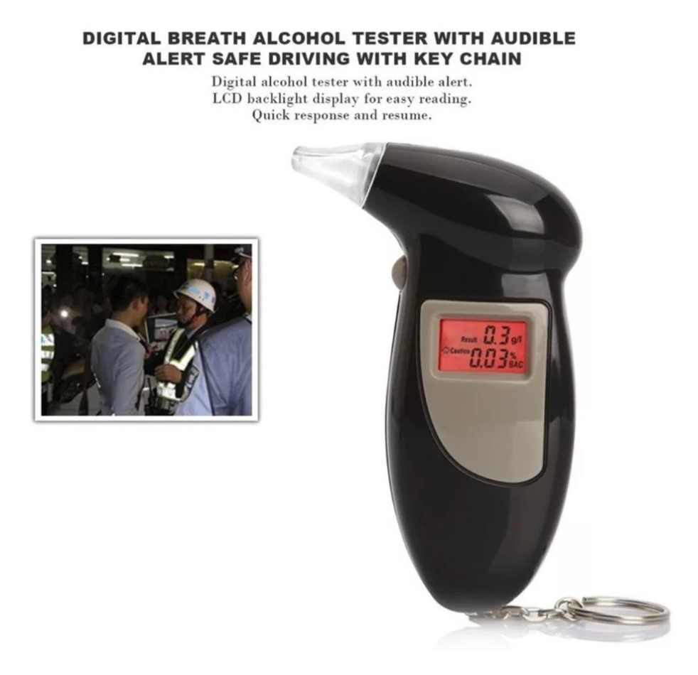 Alcoholimetro Digital Lcd Portatil Con Alarma Drive