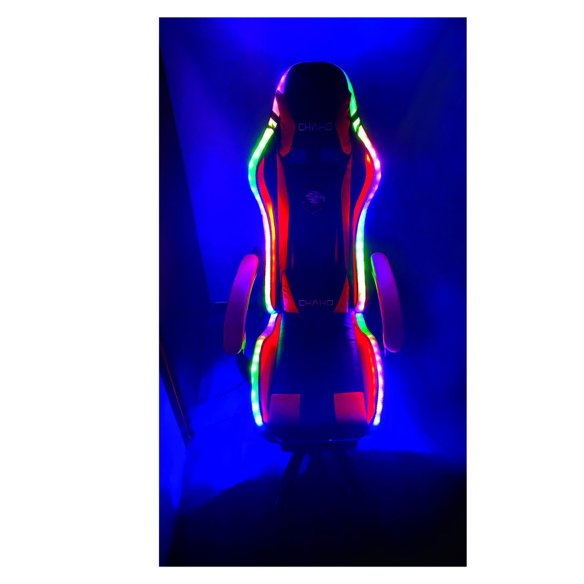Silla Gamer Ergonomica Reclinable Luces Luz Led Rgb y Posapies Rojo con ...