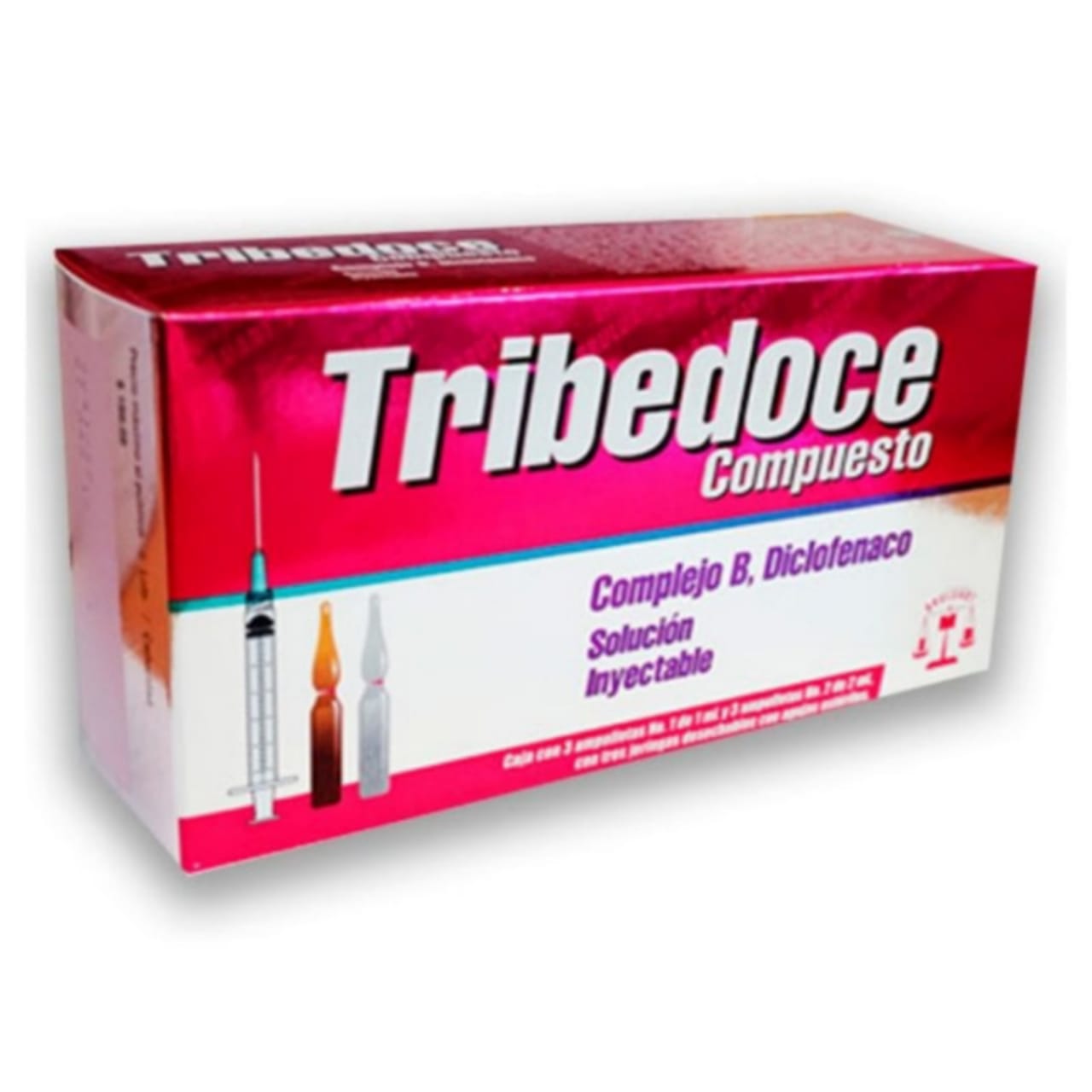 Tribedoce Compuesto, Complejo B, Diclofenaco Solución Inyectable 100mg/100mg/5ml/1ml