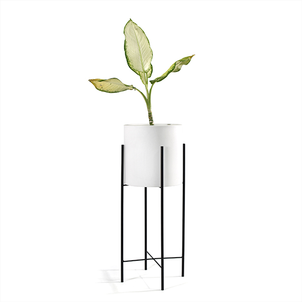 Set 3 Macetas B. Modernas Con Base Negra Metal Int/ext.