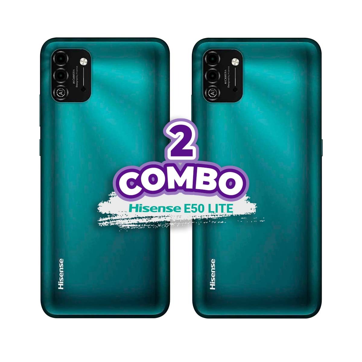 COMBO DE 2 CELULARES HISENSE E50 LITE 32Gb 3Gb RAM VERDE