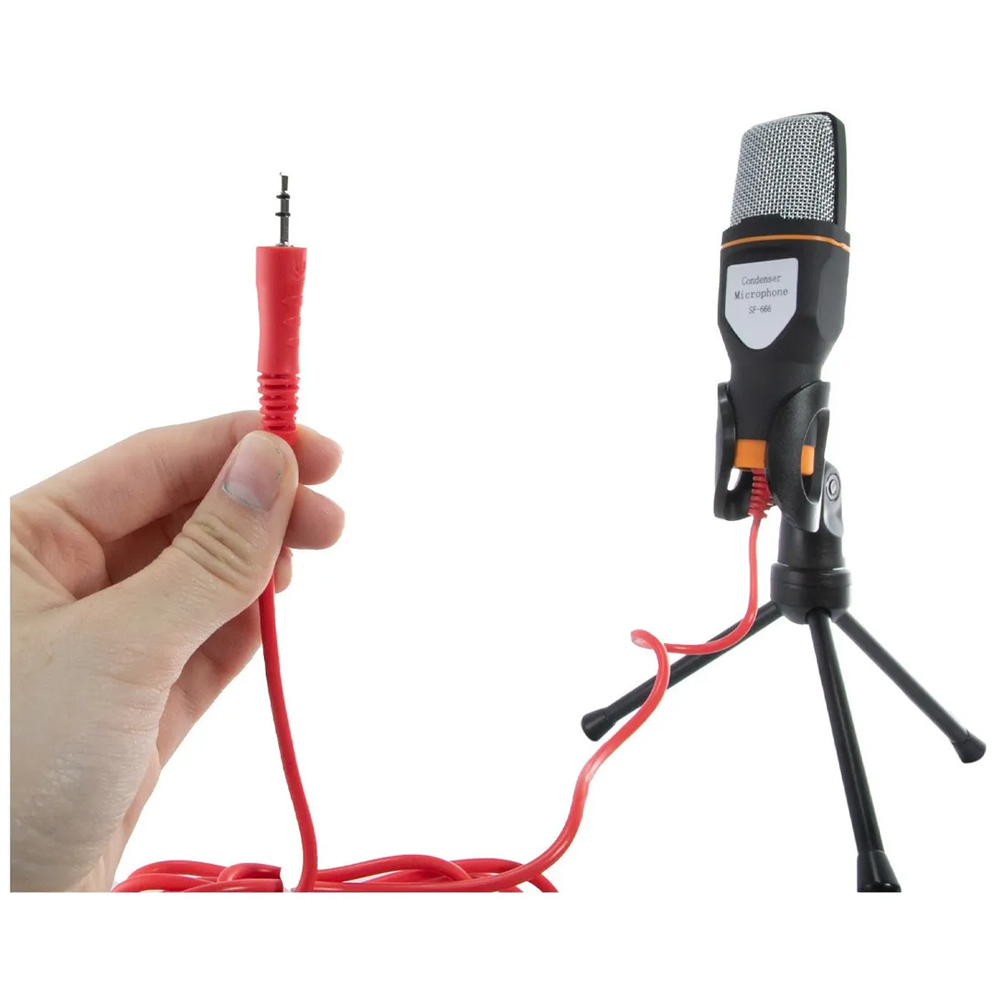 Micrófono Condensador Tripie Antipop Con Divisor De Audio