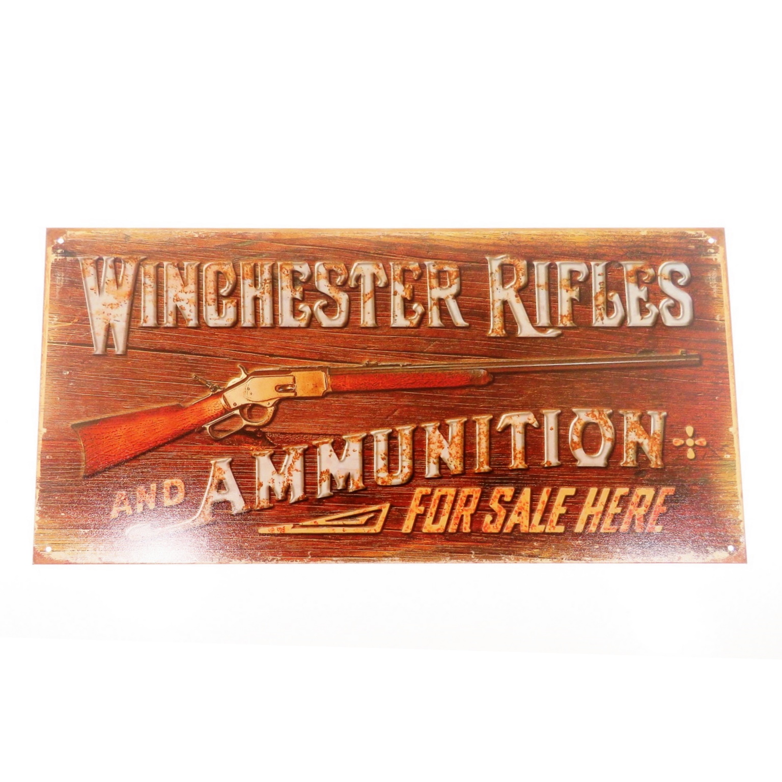 Tsn1862 Letrero Lamina Decorativa Winchester Rifles