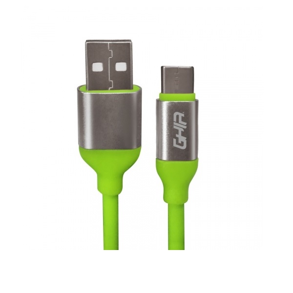 CABLE USB TIPO C 1 METRO COLOR VERDE CARGA ENERGIA TRANSFERENCIA DATOS ...