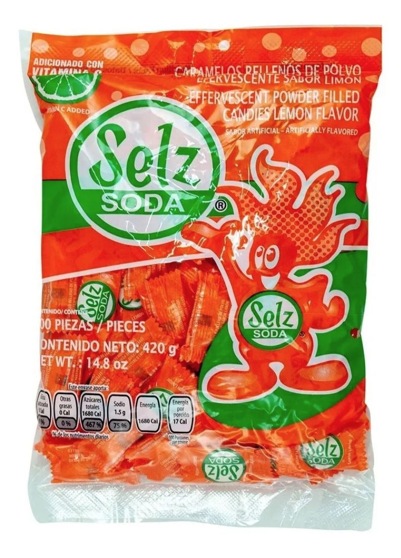 Selz Soda Caramelo Macizo sabor Naranja con Polvo Efervescente 100 ...