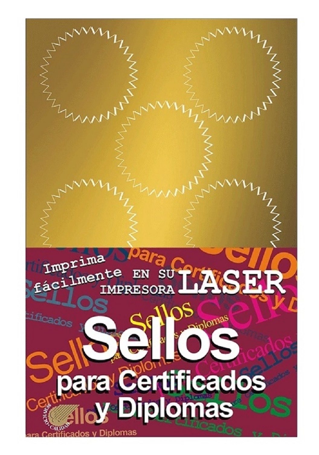 SELLOS PARA CERTIFICADOS O DIPLOMAS COLOR ORO DE 5CM DE DIAMETRO