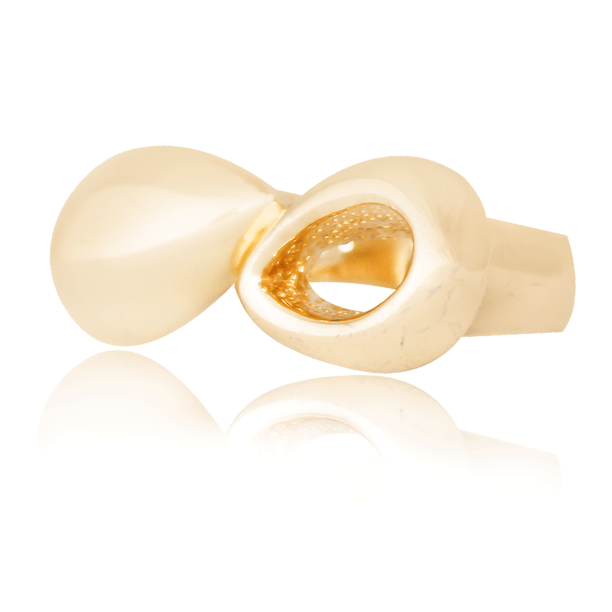 Anillo Número 7 de Oro 18K Laminado #067 En Forma de Infinito Largo Dorado