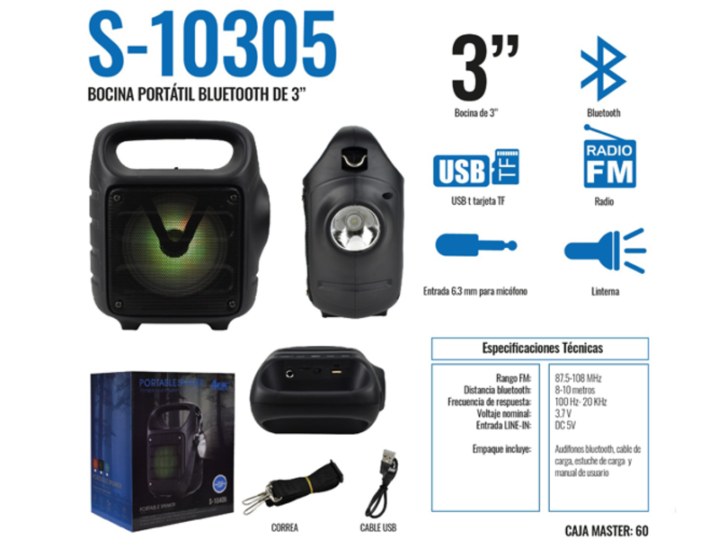 Bocina portatil recargable bluetooth con lampara integrada y diferentes ...