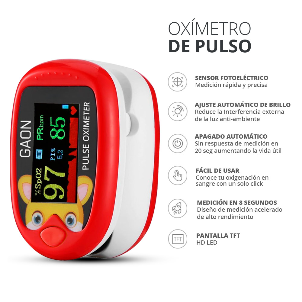 Oxímetro Pediatrico Portatil Digital Recargable Infantil