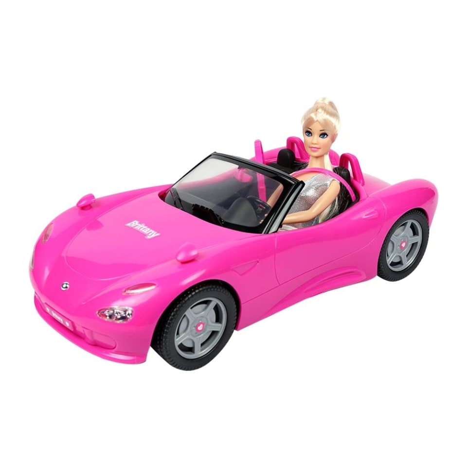 Muñeca Brittany Con Auto Carro Convertible Rosa
