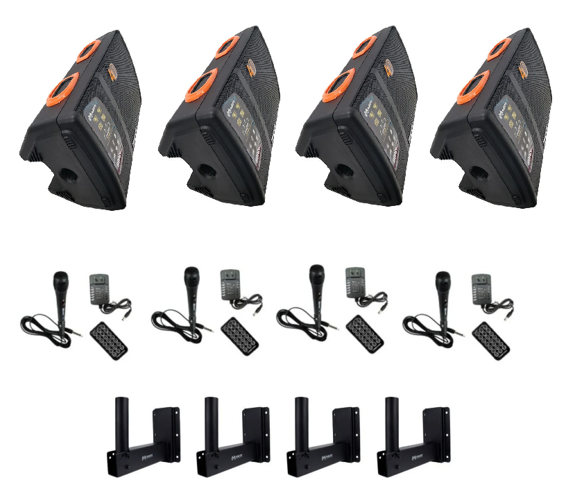 Kit Portátil de Sonido Envolvente 4D con 4 Bafles, 4 Soportes de Pared ...