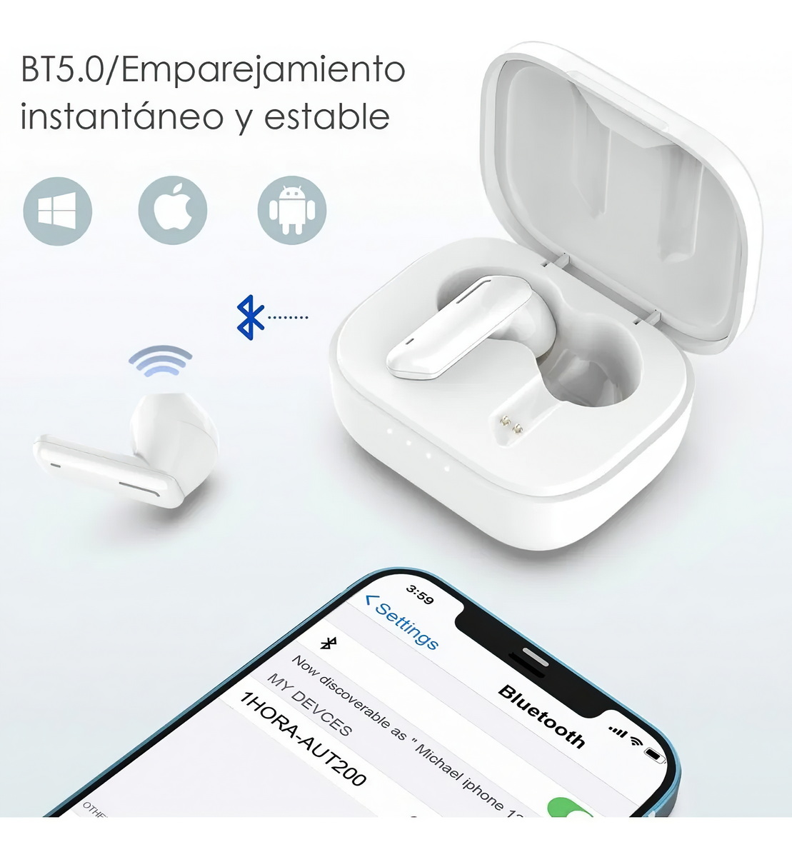 Audífonos In-ear Inalámbricos Bluetooth Impermeables TWS AAC Chip JL6973
