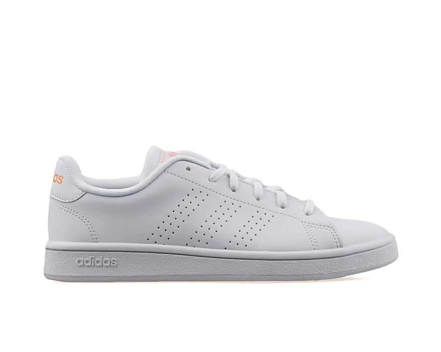 TENIS ADIDAS ADVANTAGE BASE BLANCO NARANJA MUJER EE7510