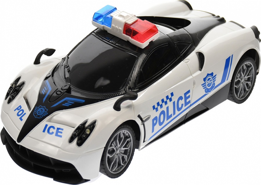 Carro Patrulla Control Remoto R/c Blanca Con Letras Azules