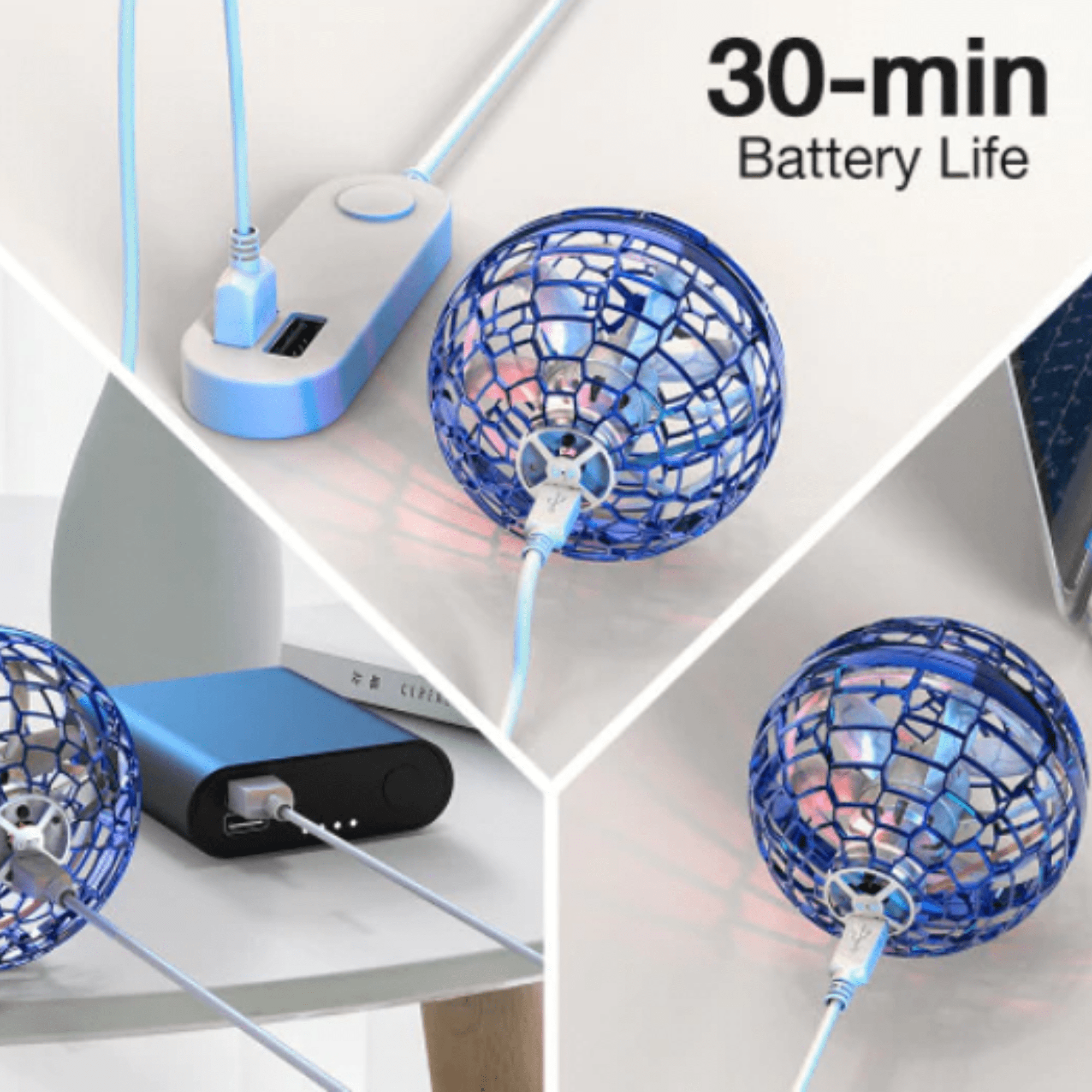 Flynova Pro Juguete De Bola Voladora Rotación De 360 Led Luz Azul o Rojo