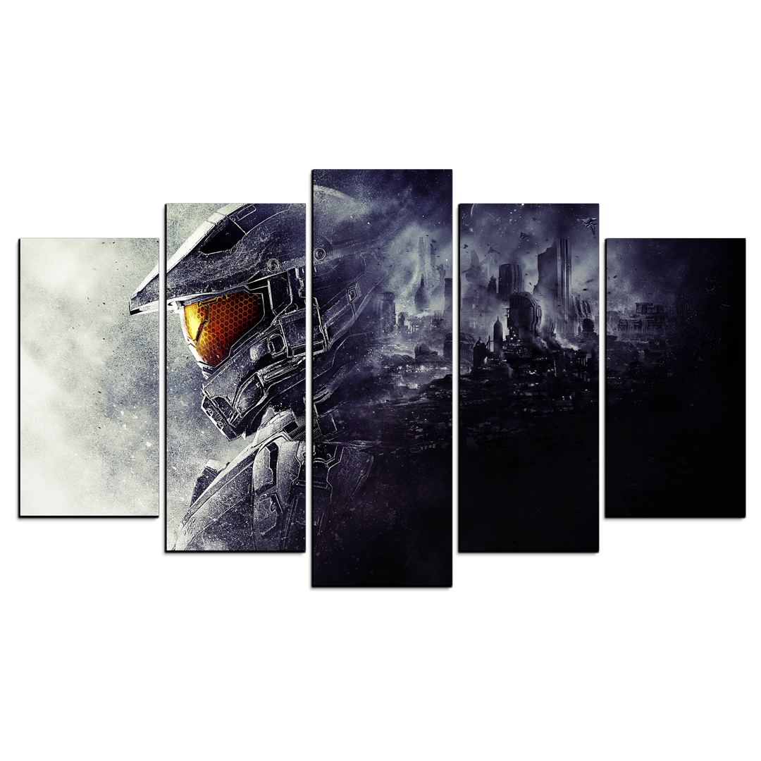 Cuadro Decorativo Gamer Halo: The Master Chief Lente Naranja 100x60cm ...