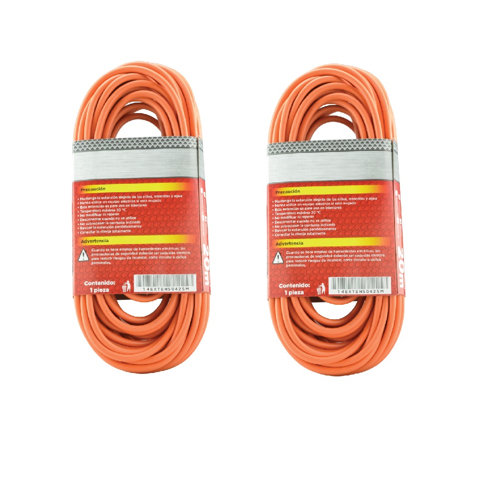 2 Extensiones Eléctricas, 20m, Karlen, Uso Rudo Industrial