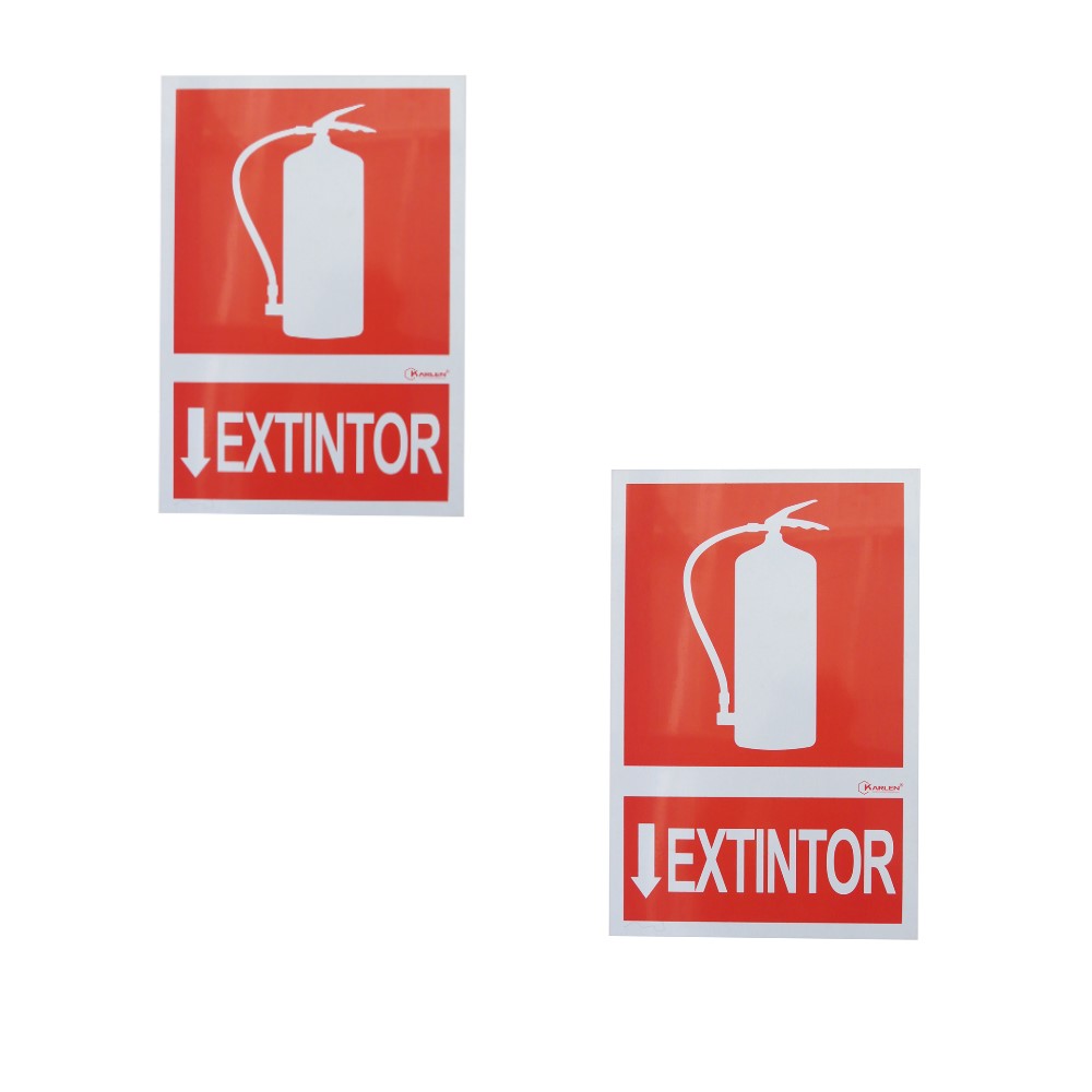 Juego De Letreros Para Extintor PVC y Fotoluminiscente