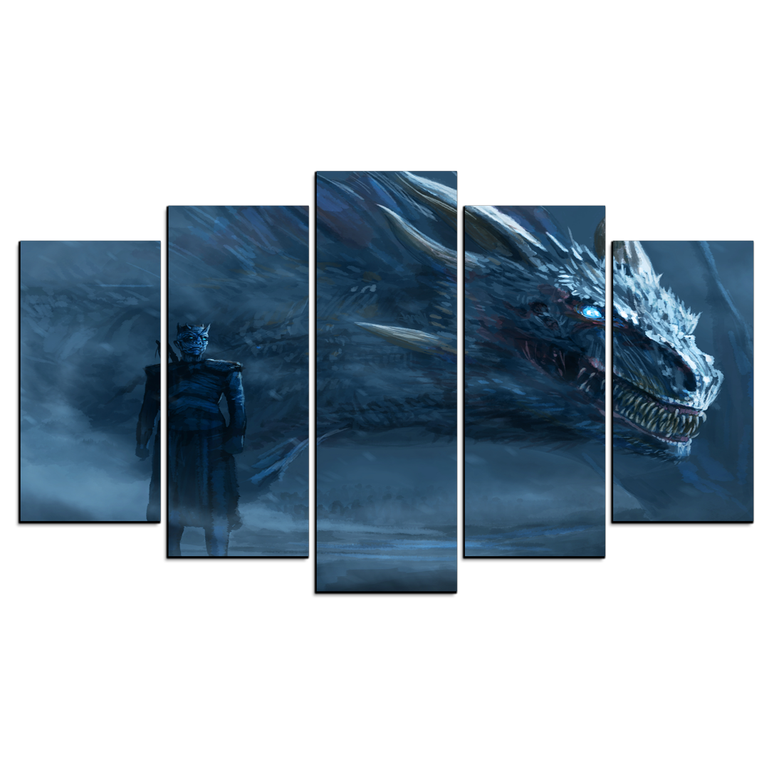 Cuadro Decorativo GOT Rey de la Noche Viserion 100x60cm 5pzs Cuadros MX