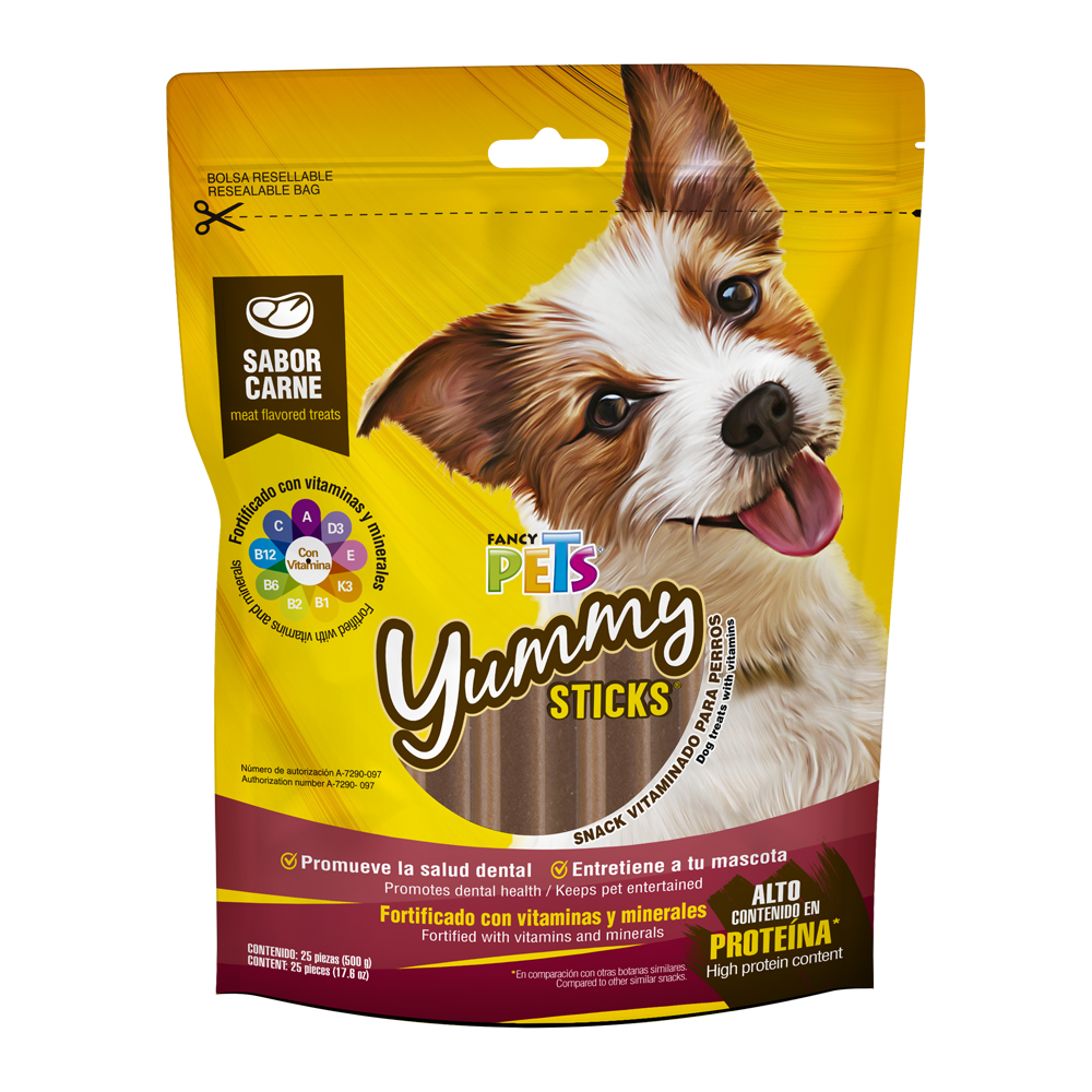 Fancy Pets Yummy Sticks Sabor Carne Para Perro con 25 piezas ...