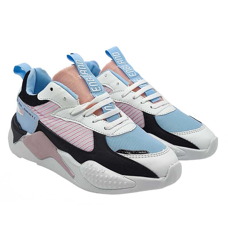 Tenis Nice England 5007 Azul Cielo Rosa Running Correr Ejercicio