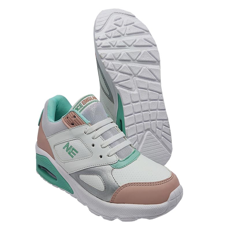 Tenis Nice England 7023 Rosa Verde Niña Mujer Comodos Correr