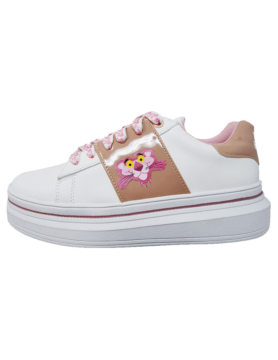 Tenis Sneakers Casuales para Dama Pink Panther Pantera Rosa PR-2001-XH-MQ