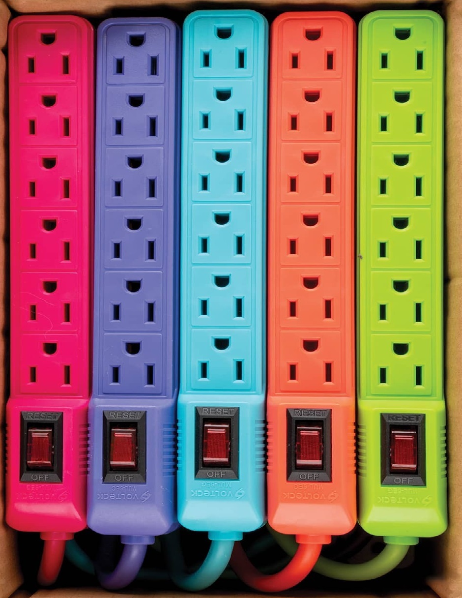 Multicontacto De Colores Vintage, Con Supresor De Picos 6 Piezas (1Pz ...