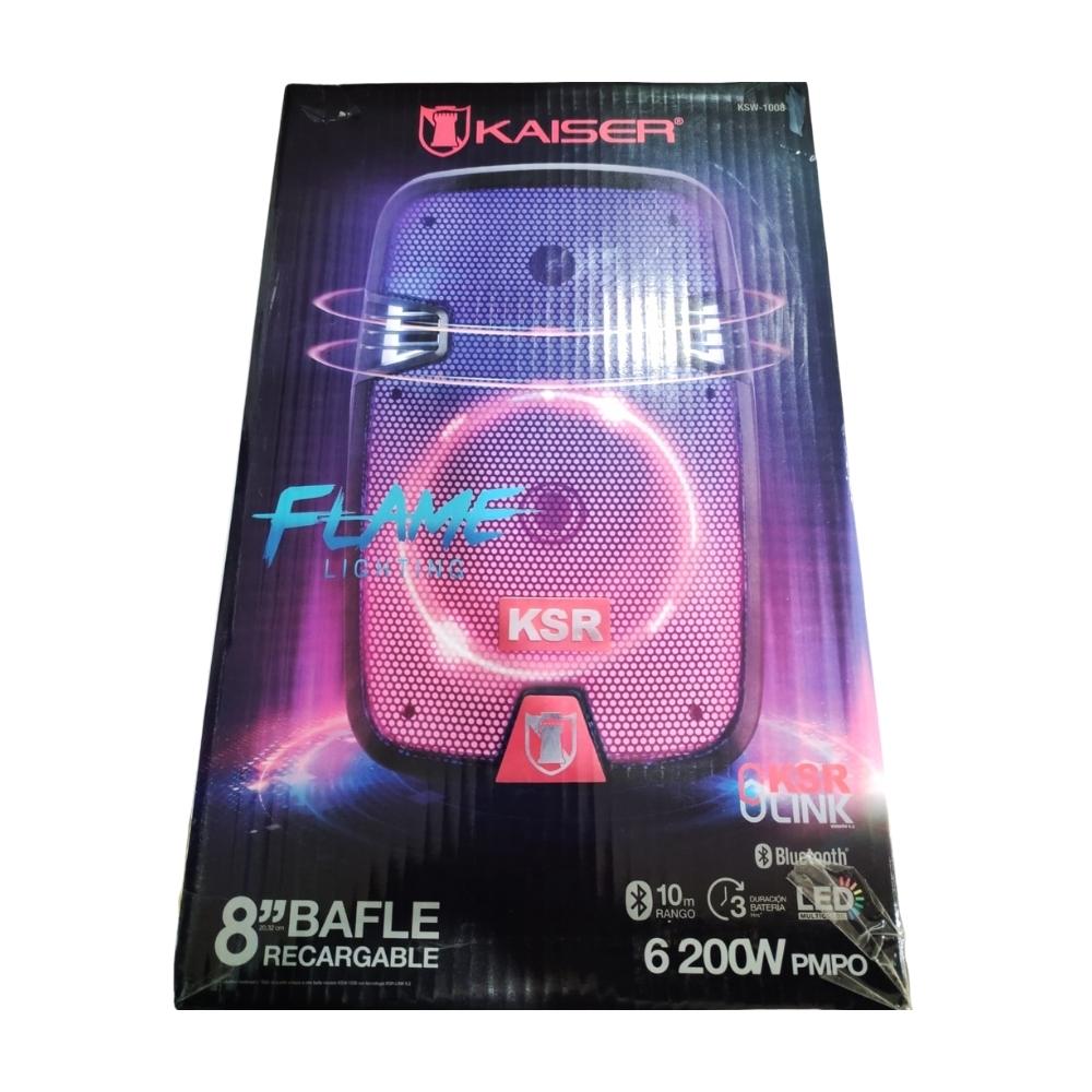Bafle Recargable Kaiser KSW-1008 De 8 Pulgadas - Negro