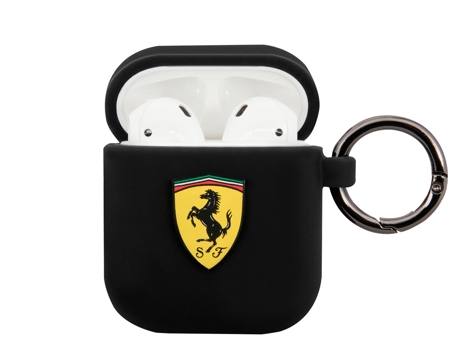 CASE AIRPODS NEGRA SILICON FERRARI 1 Y 2