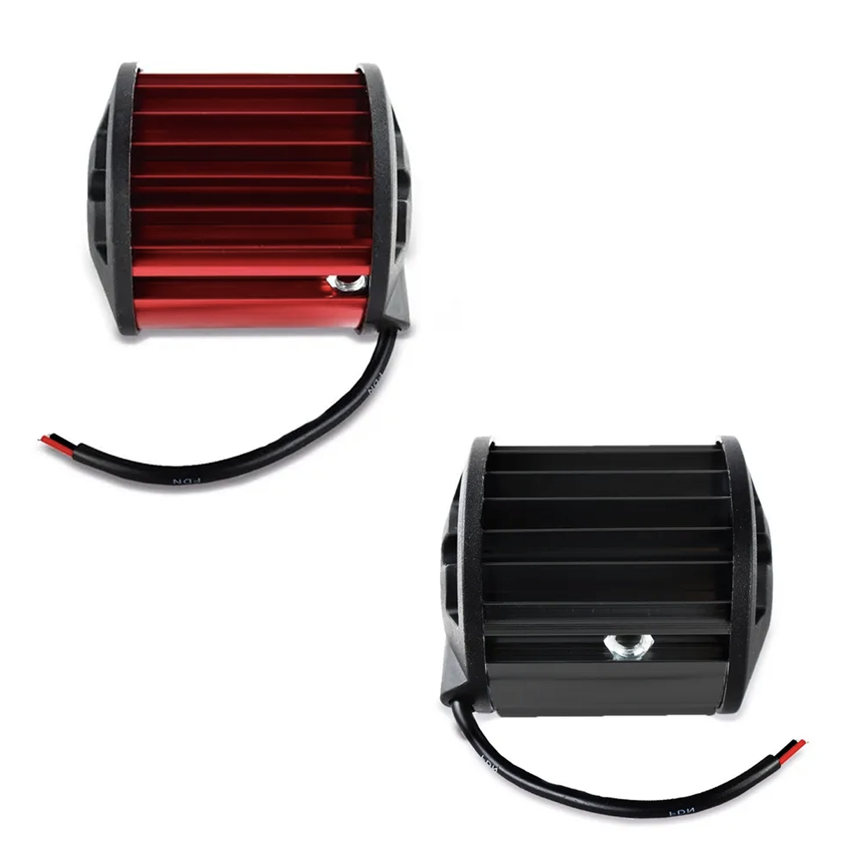 Par Faros 12 Led Auxiliar Dually Universal Auto Moto Luz Fija y Estrobo Carcasa de Color