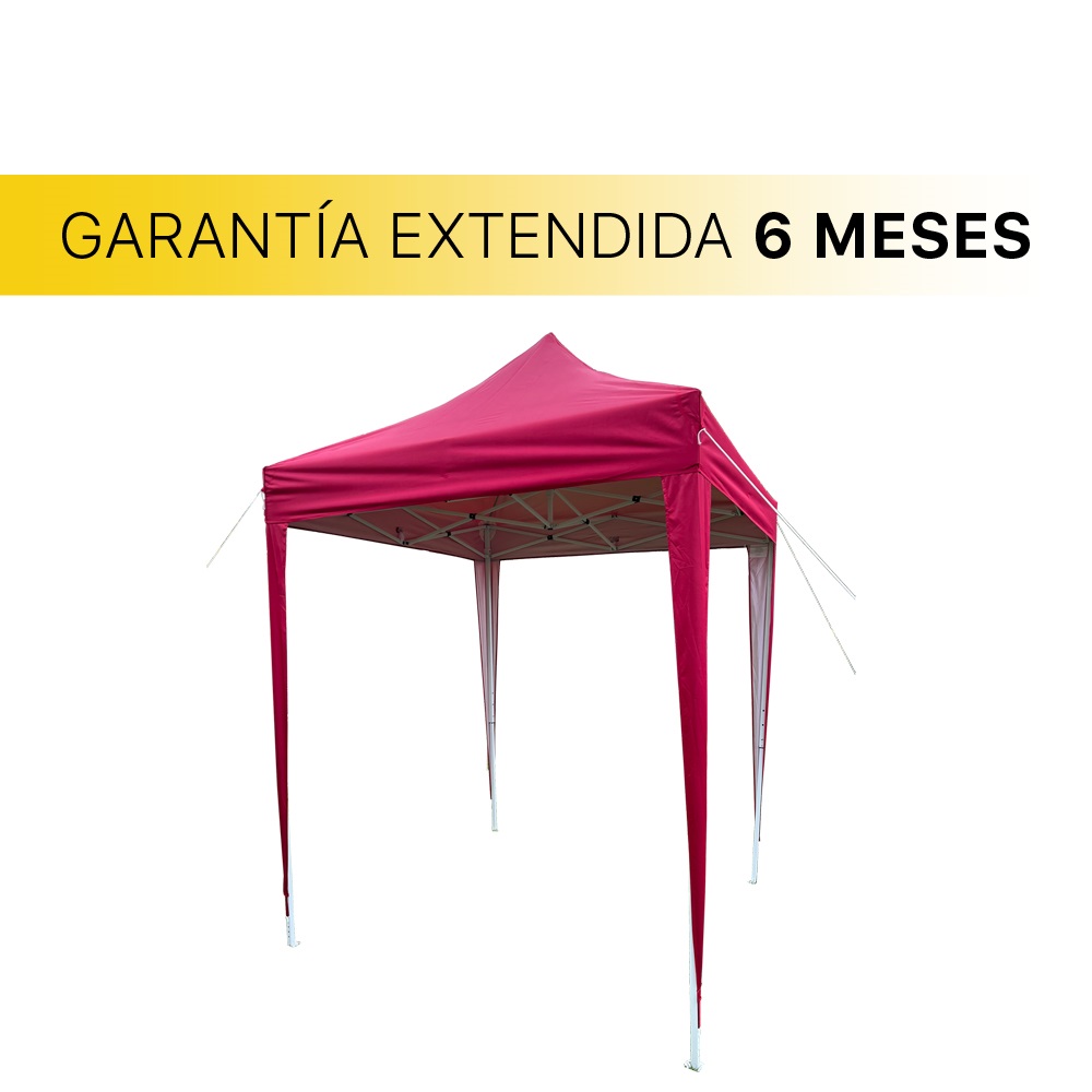 Toldo Carpa Retractil 2m x 2m impermeable premium Beckon Color Rojo