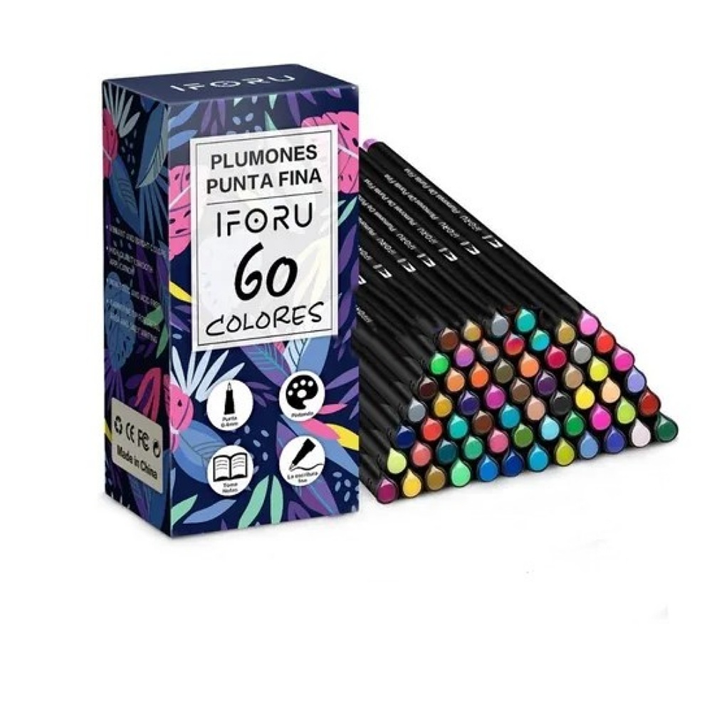 Plumones Punta Pincel Fineliner 0.4mm Marcador 60 Color Lonk Plumones Punta Pincel Fineliner 0.4mm Marcador 60 Color Lonk