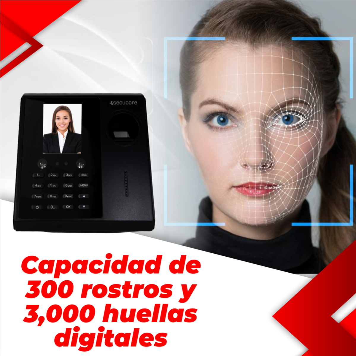 Reloj Checador Facial Rostro Biometrico Reportes Excel Usb