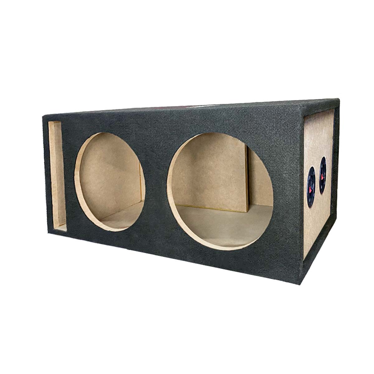 Cajón 10 Pulgadas Doble Subwoofer Mdf Tapizado Port Laberinto