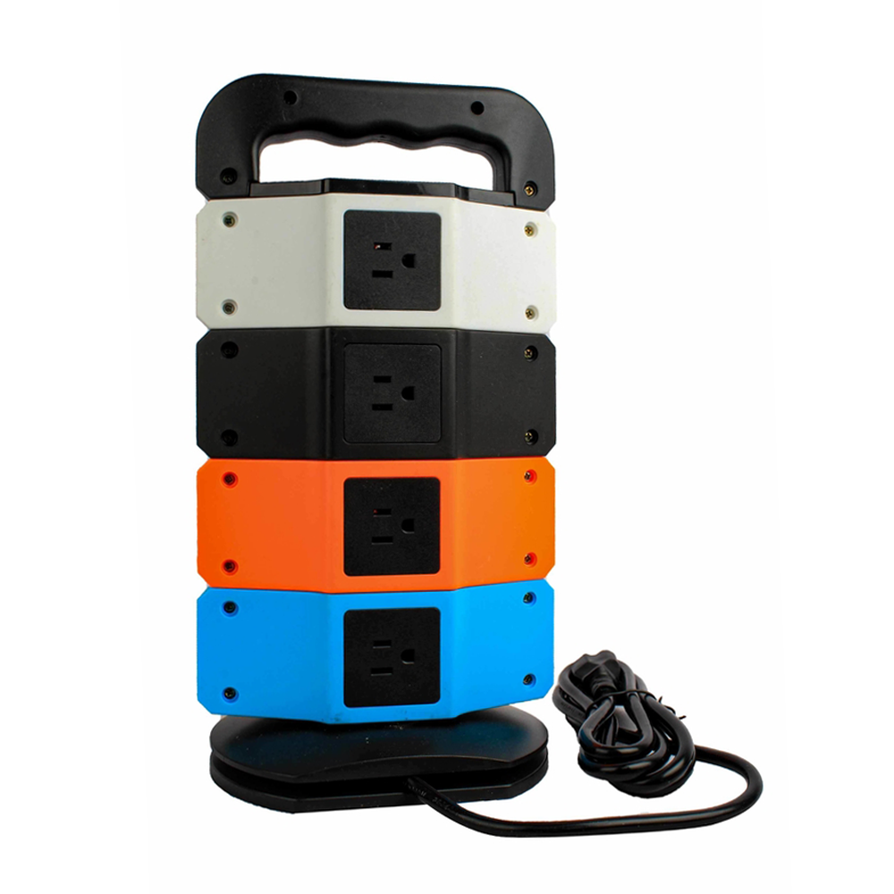 Torre de Multicontacto 4 Niveles 11 Entradas 2 Puertos de USB