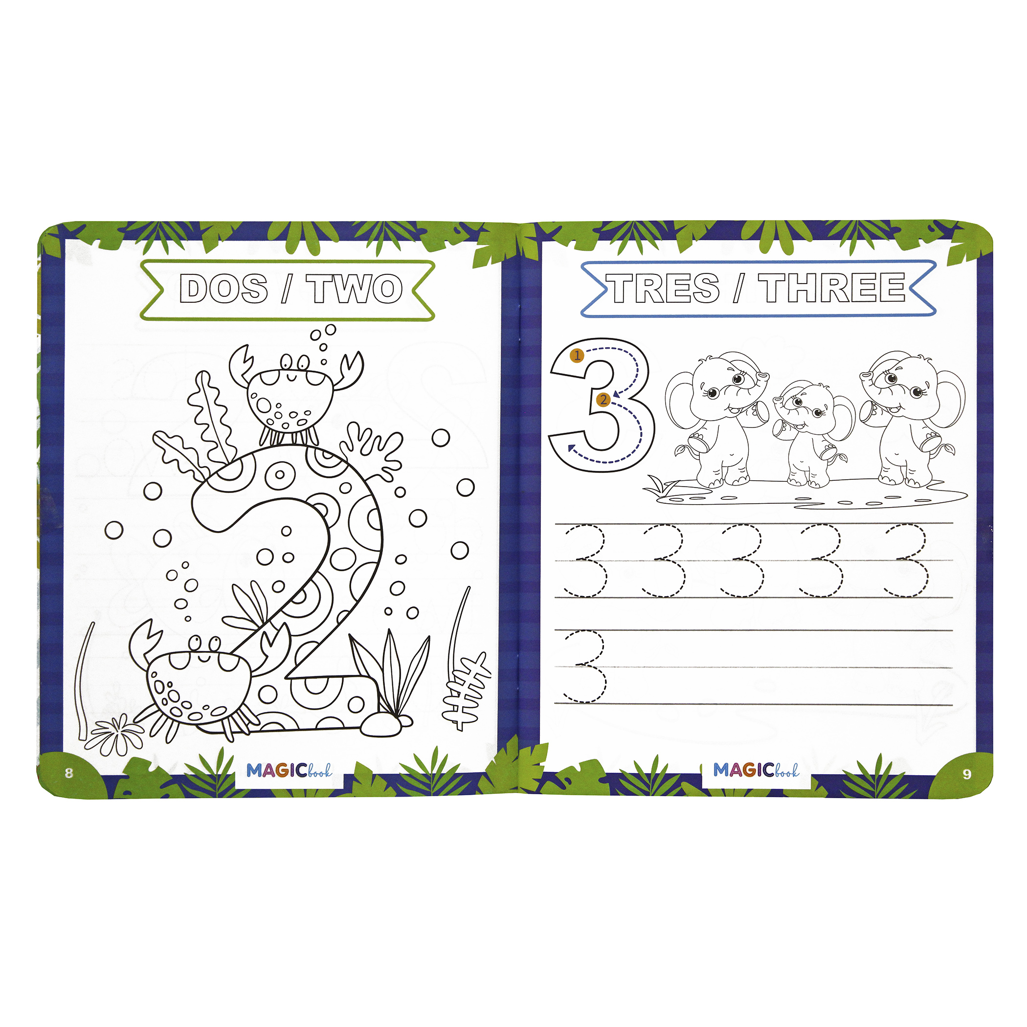 Los Números, Libro para colorear y actividades bilingüe, borrable, + 24 ...